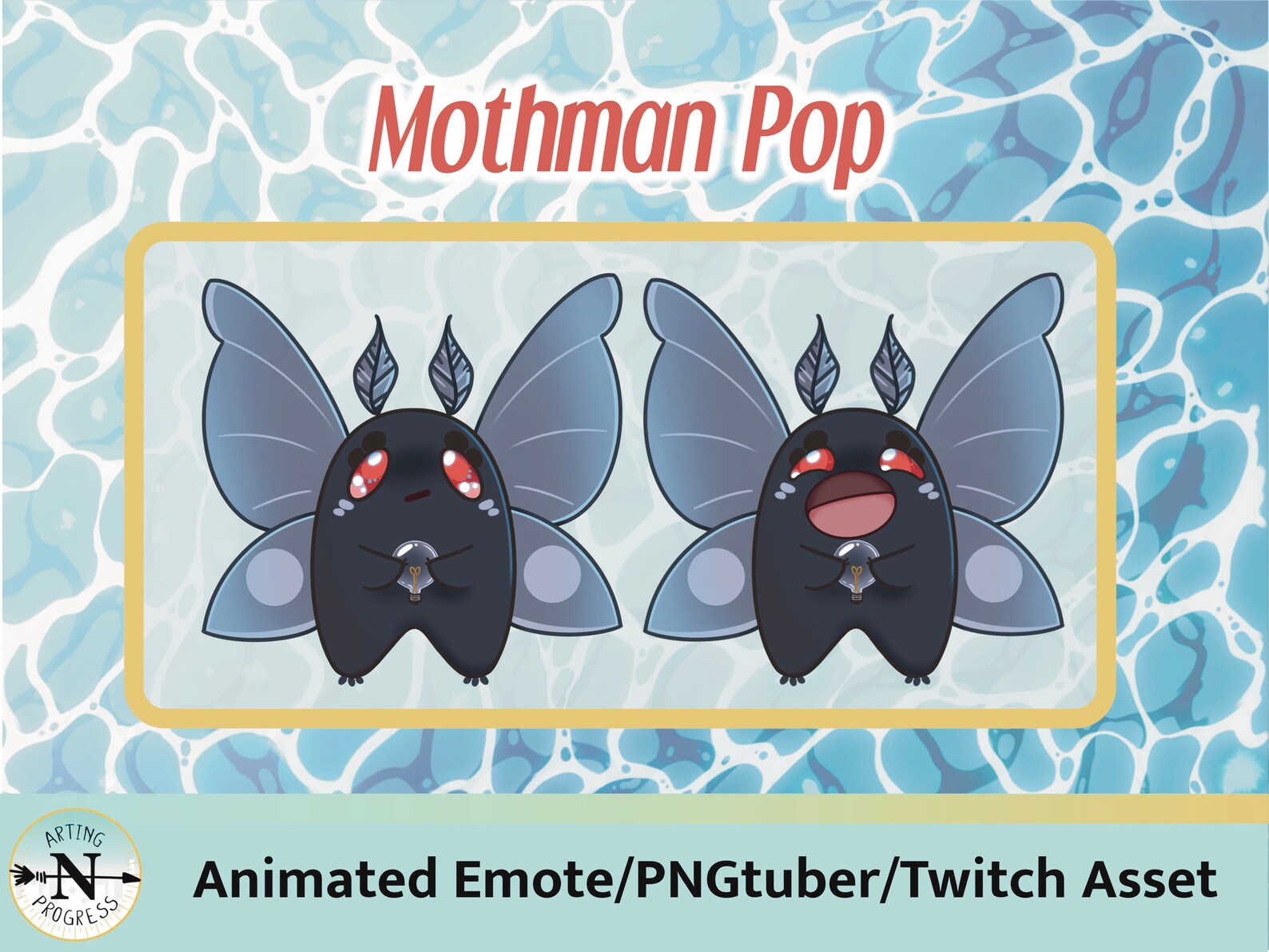 Mothman With Lightbulb Animated Emote Twitch Asset - Etsy