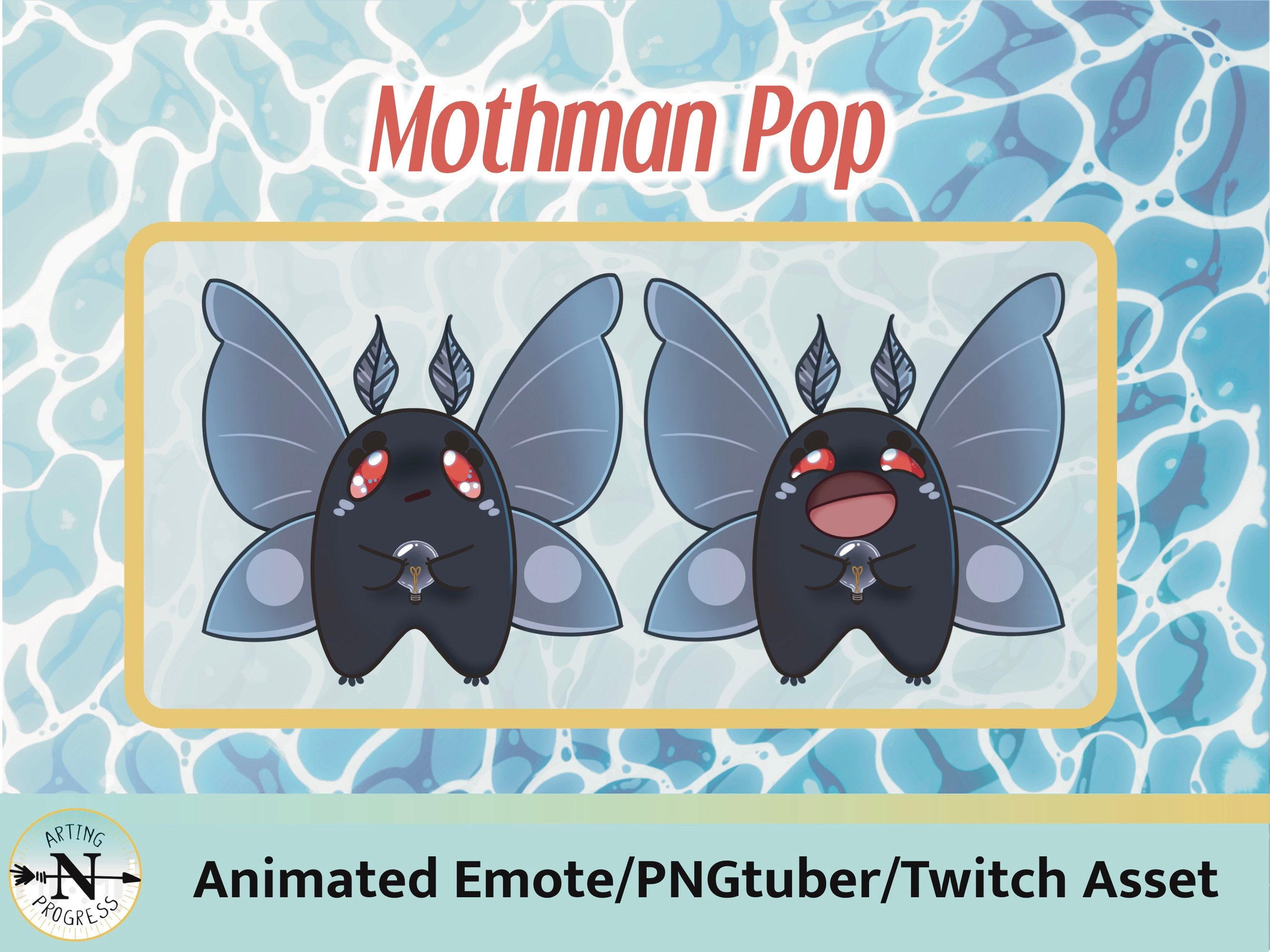 Mothman With Lightbulb Animated Emote Twitch Asset - Etsy