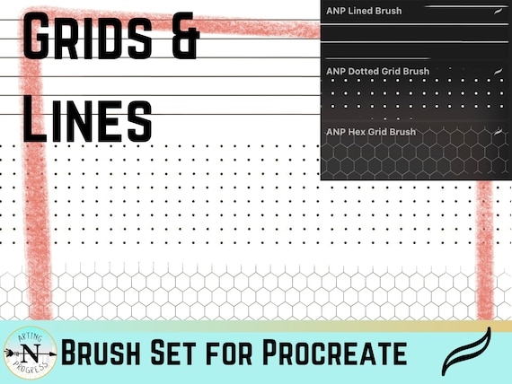 Seamless Grids and Lines Procreate Brush Set Digital | Etsy