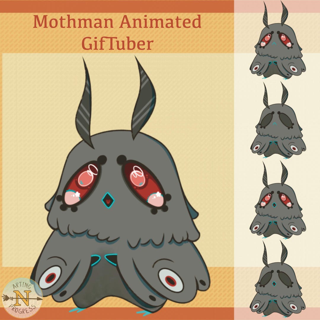 Giftuber, Pngtuber, Animated Mothman Model for Discord, Twitch, Youtube ...