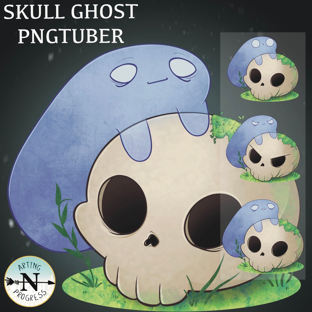 Skull Ghost Pngtuber - Veadotube Mini and Discord Stream Avatar for ...