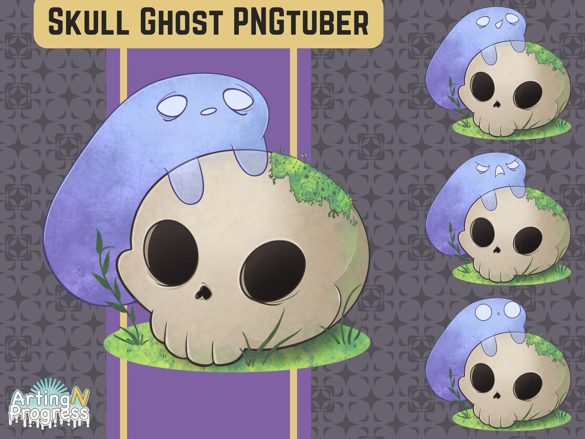 Skull Ghost Pngtuber Veadotube Mini and Discord Stream - Etsy