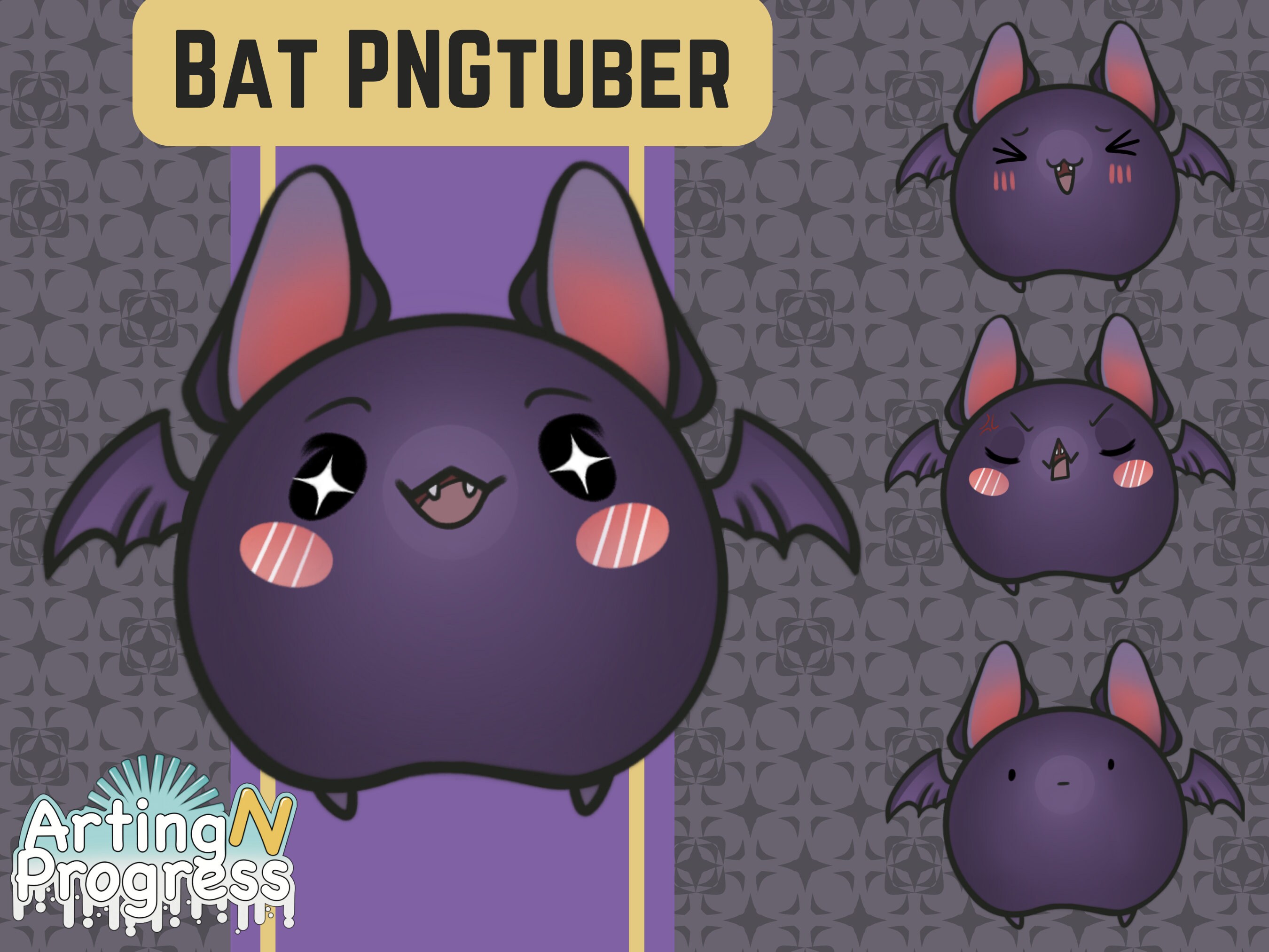 Cute Bat Pngtuber Veadotube Mini and Discord Stream Avatar - Etsy