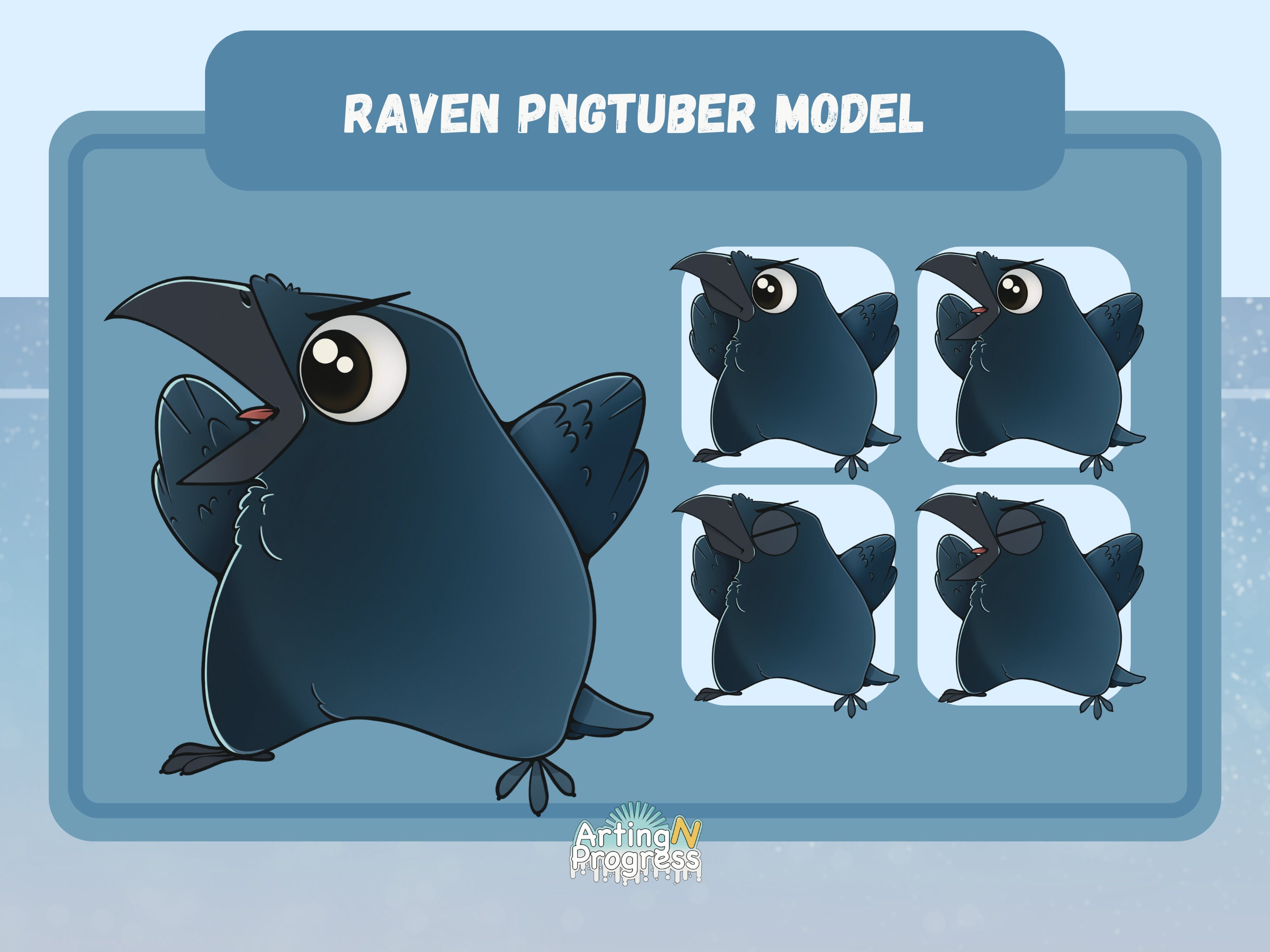 Raven Pngtuber Model Veadotube Mini and Discord Twitch and - Etsy