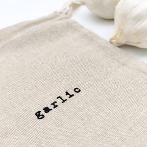 100% Artisan Linen Garlic Storage Bag - 9"x6" - Keep Cloves in a Dark ...