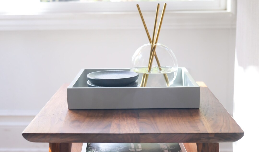 10"x10" Small Wood Tray Organizer, Perfect for End Table, Entry Table ...