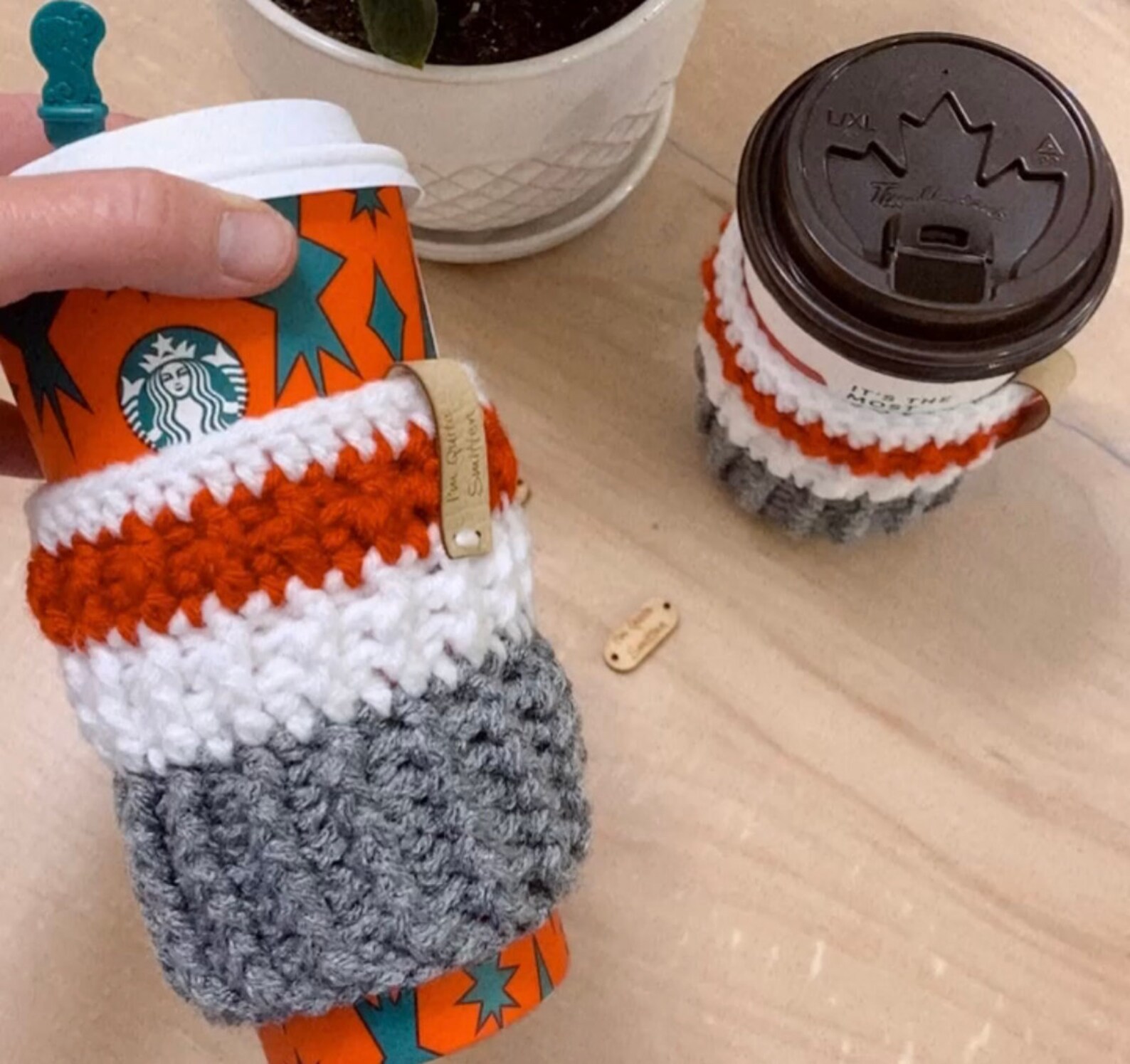 Work Sock Cup Cozy Pattern Crochet Cup Warmer Pattern Coffee | Etsy