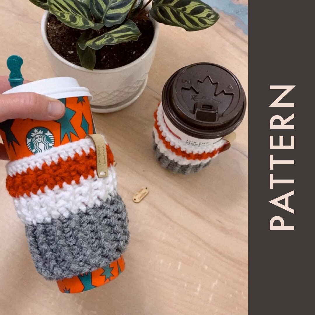 Work Sock Cup Cozy Pattern, Crochet Cup Warmer Pattern, Coffee Cozy ...