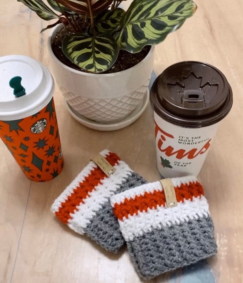 Work Sock Cup Cozy Pattern Crochet Cup Warmer Pattern Coffee | Etsy