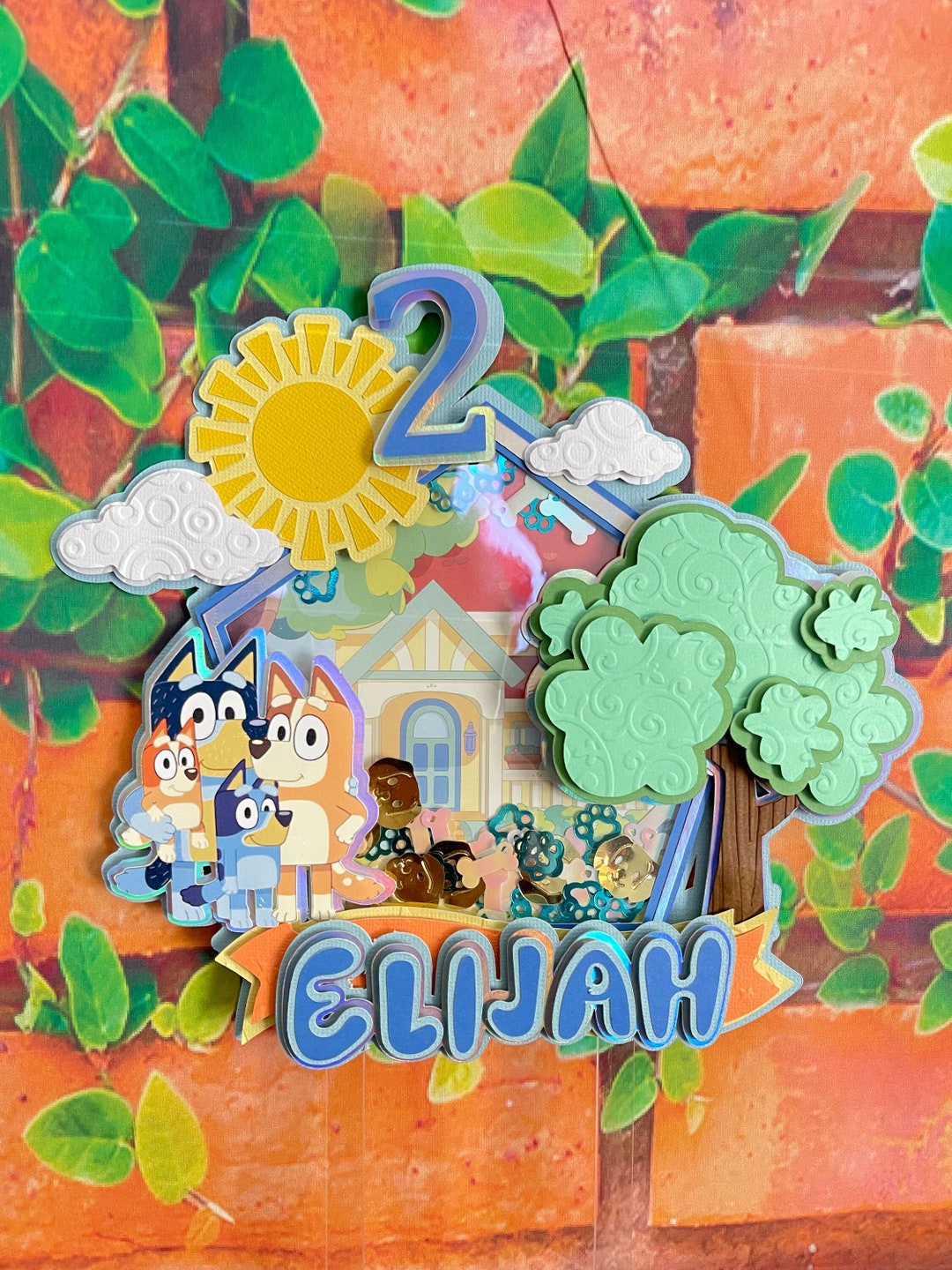 Bluey Inspired Cake Topper Party Decoration Customized Cake Topper ...