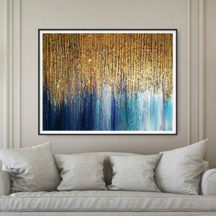 Large Abstract Glitter Art reflections of the Golden - Etsy