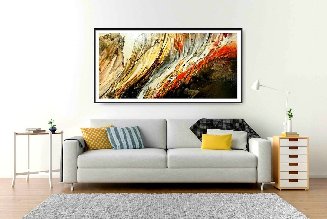 Large Abstract Fluid Art lava River Amaka Modern - Etsy
