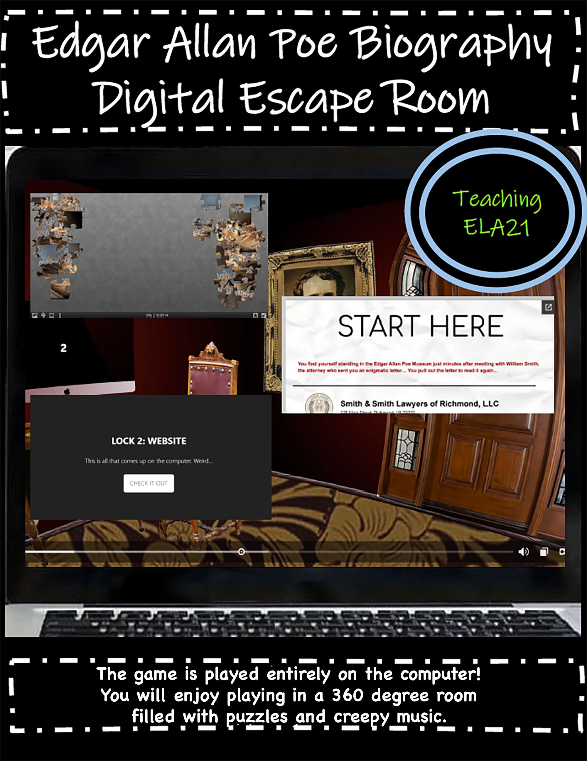 Edgar Allan Poe Digital Escape Room - Etsy
