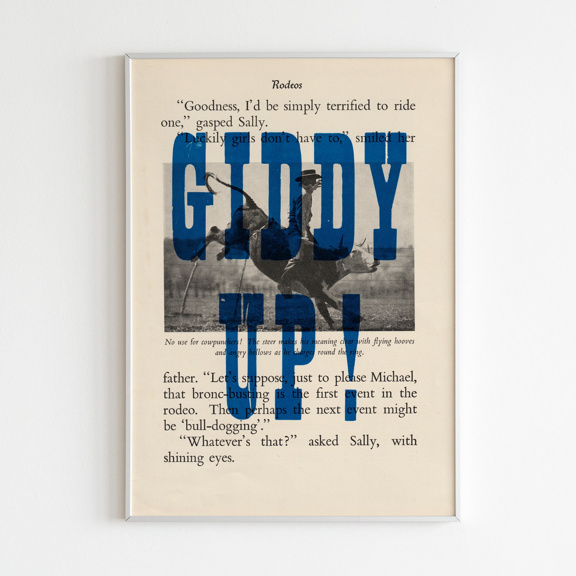 Giddy Up Vintage Cowboy Print, Letterpress Cowboy Poster, Cowboy Horse ...