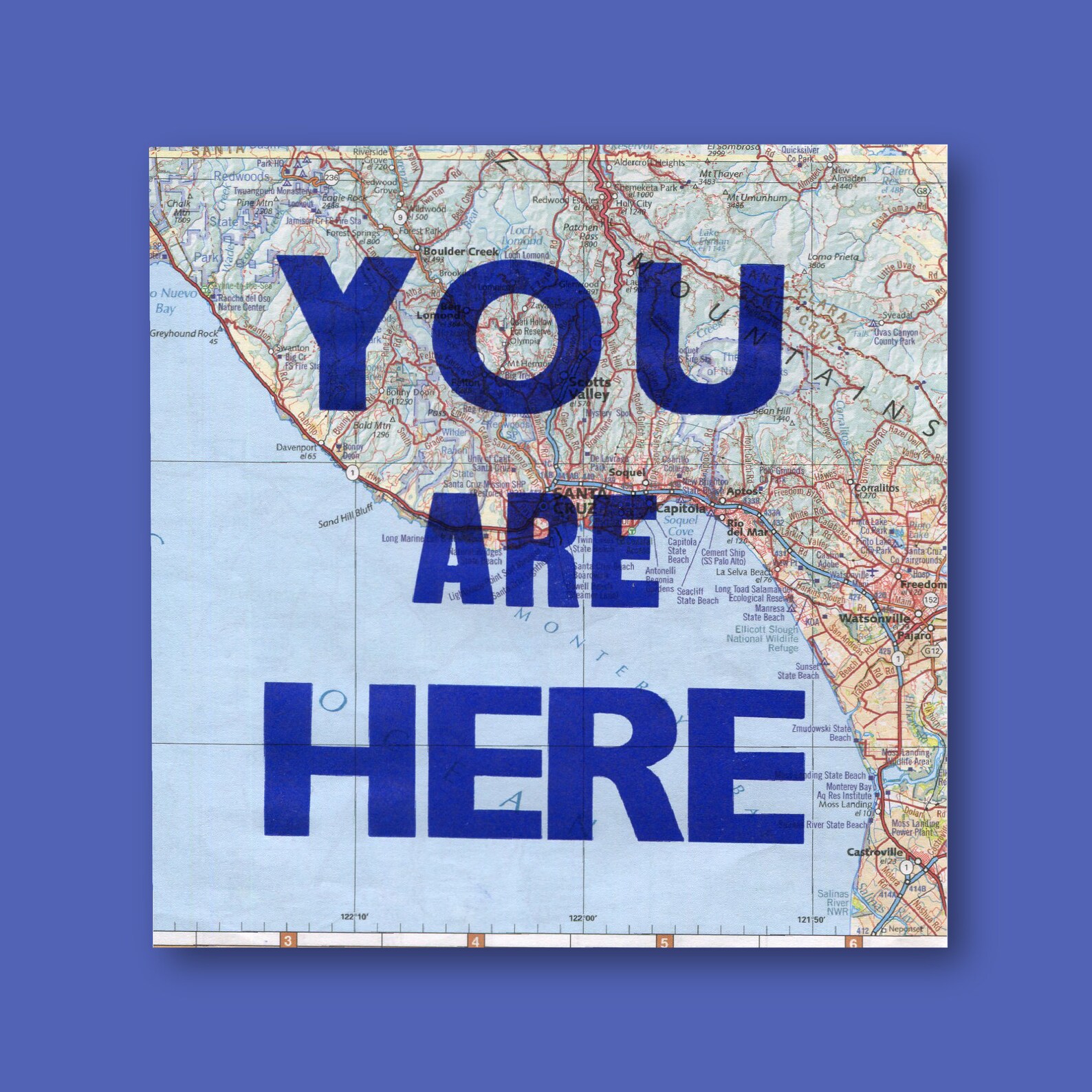 Atlas Vintage Map Poster You Are Here Letterpress Print - Etsy