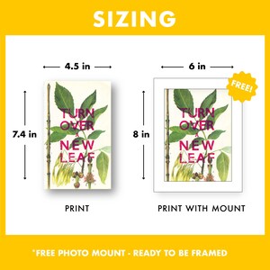 Turn over a New Leaf Poster Inspirational Letterpress Print | Etsy