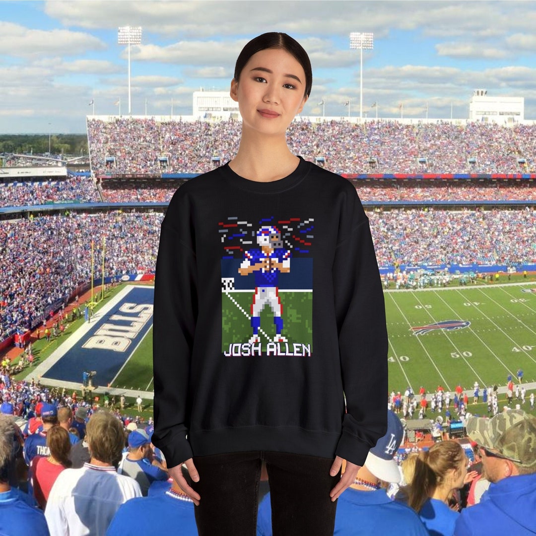 Josh Allen Pixel Art Sweatshirt: Buffalo Football Crewneck - Etsy