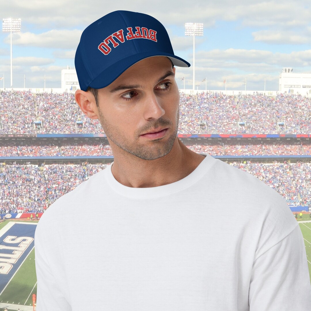 Upside Down Buffalo Flex Hat / Blue Buffalo Football Hat / White Bills ...
