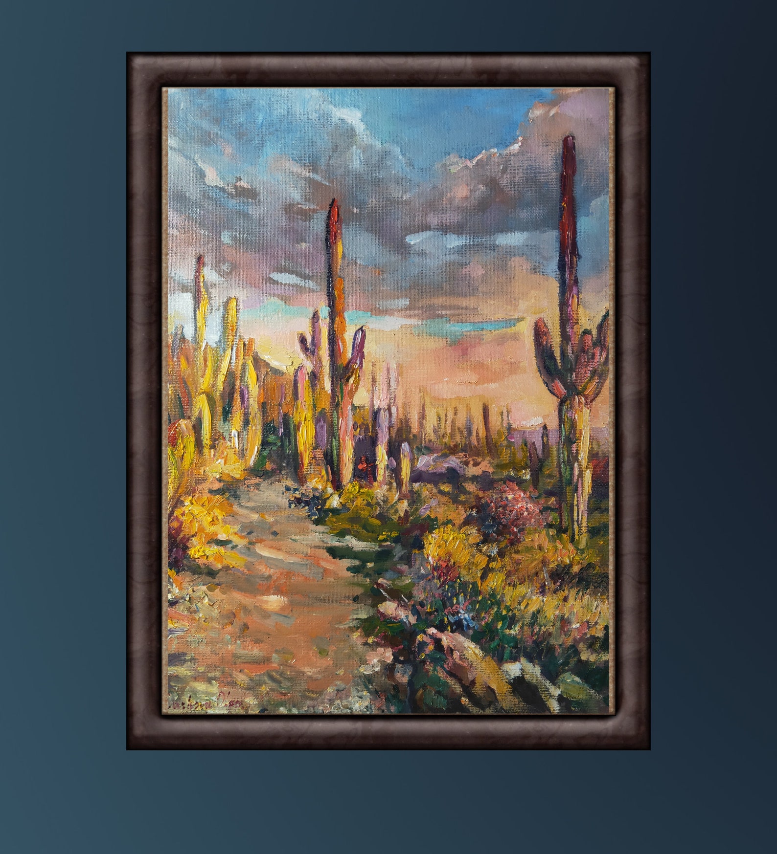 Cactus Painting Arizona Original Art Southwest Desert Wall Art - Etsy