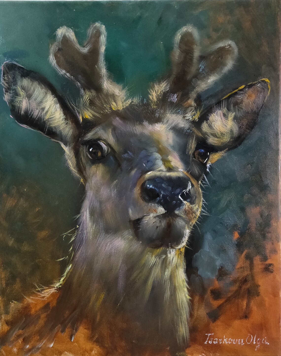 Stag Painting Original Art Stag Artwork Stag Wall Art Wildlife - Etsy