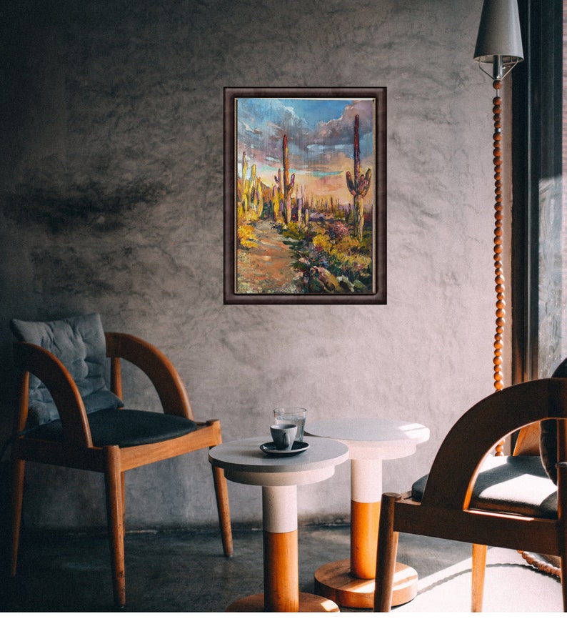 Cactus Painting Arizona Original Art Southwest Desert Wall Art - Etsy