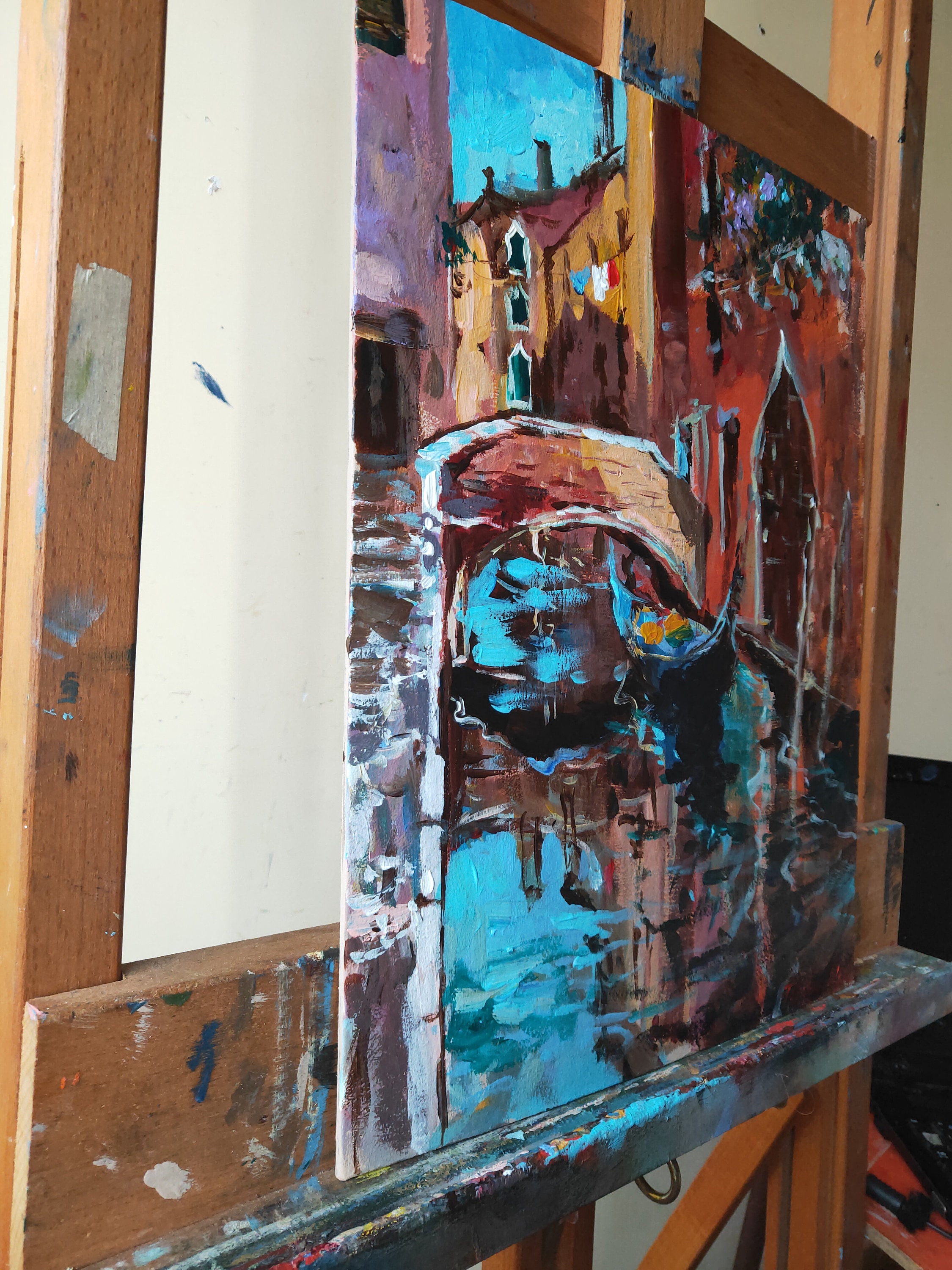 Venice Painting Italy Original Art Gondola Artwork Cityscape | Etsy