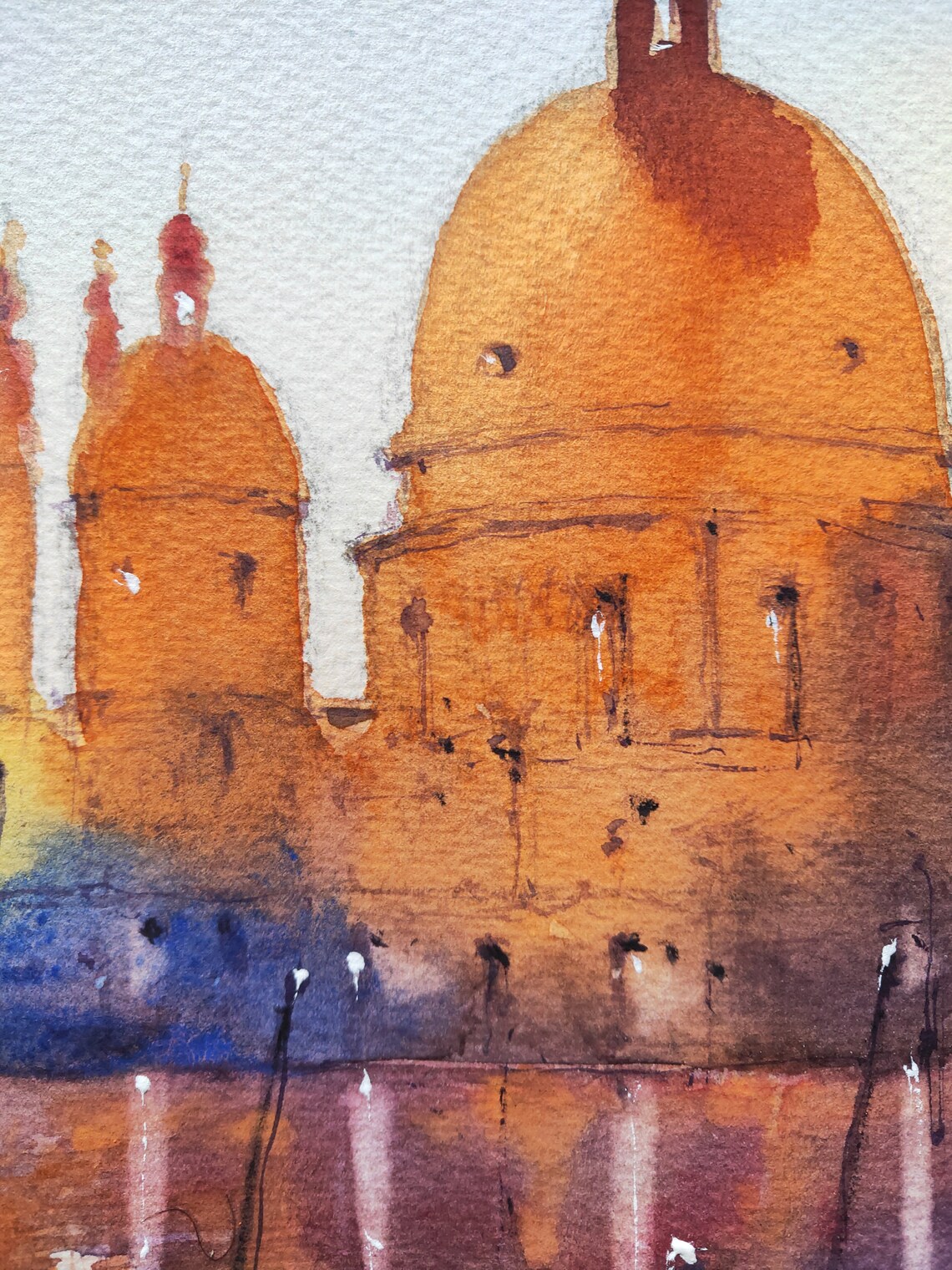 Venice Painting Italy Original Art Grand Canal Art Gondolier | Etsy