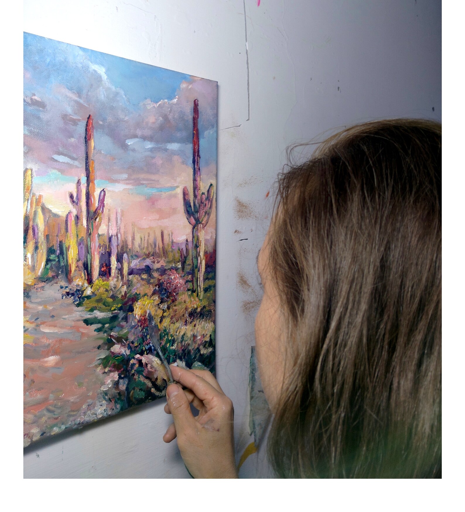 Cactus Painting Arizona Original Art Southwest Desert Wall Art - Etsy