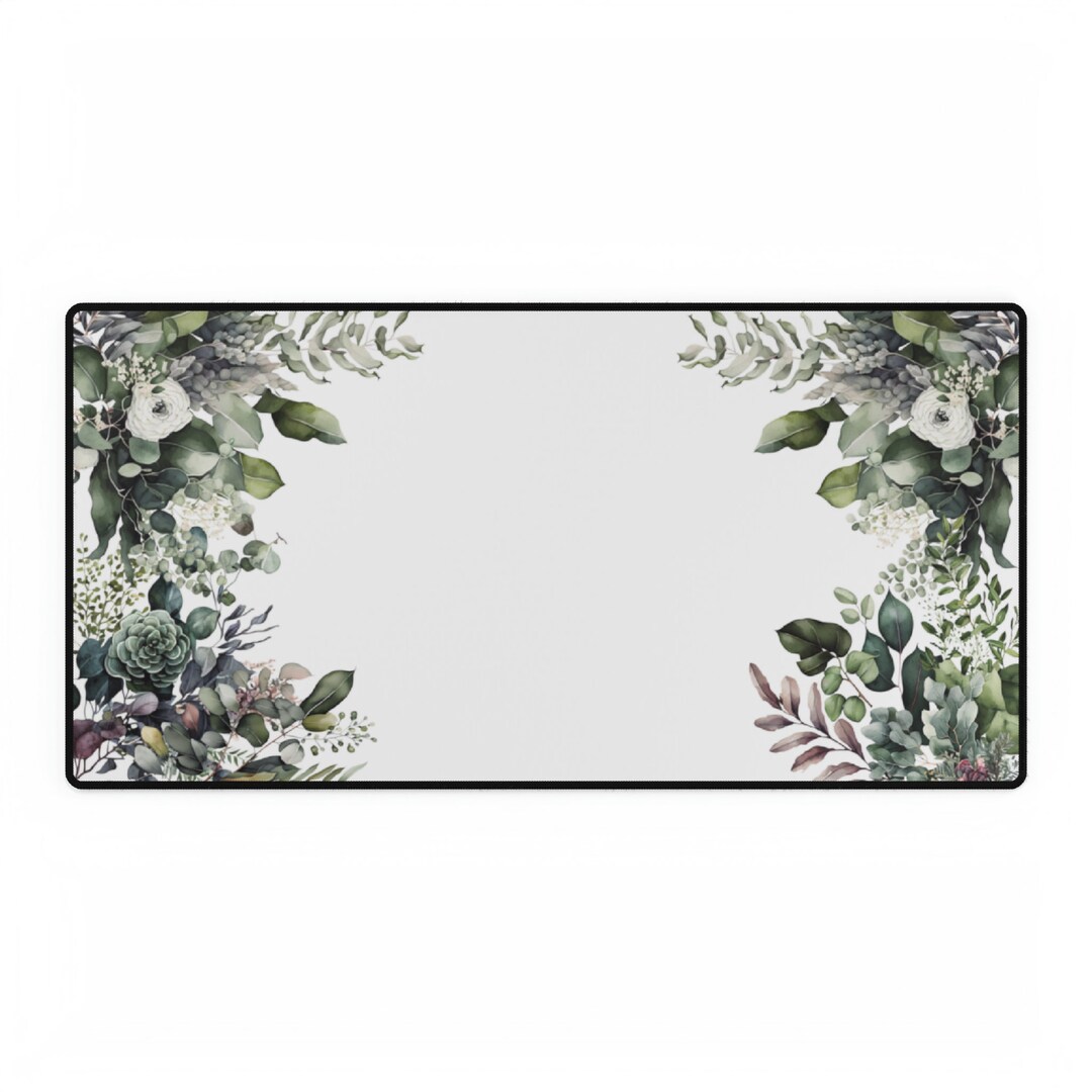 Greenery Boho Neutral Desk Mat Mouse Pad Large - Etsy