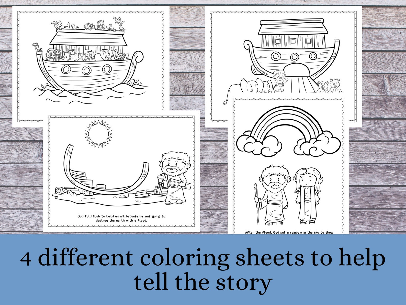 Preschool Bible Story Activity Pack Worksheets - Noah's Ark - Etsy