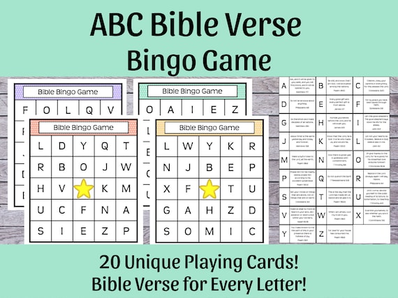 ABC Bible Verse Bingo Game - Etsy