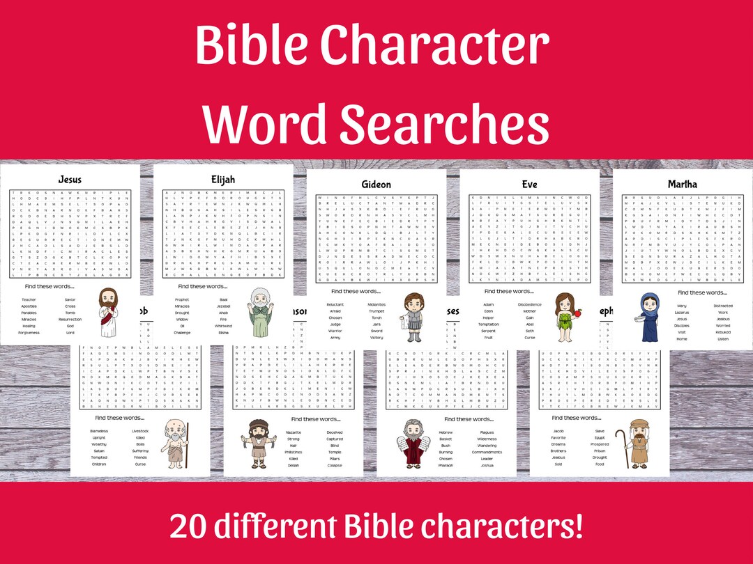 Bible Character Word Searches - Etsy