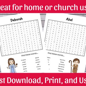Bible Character Word Searches - Etsy