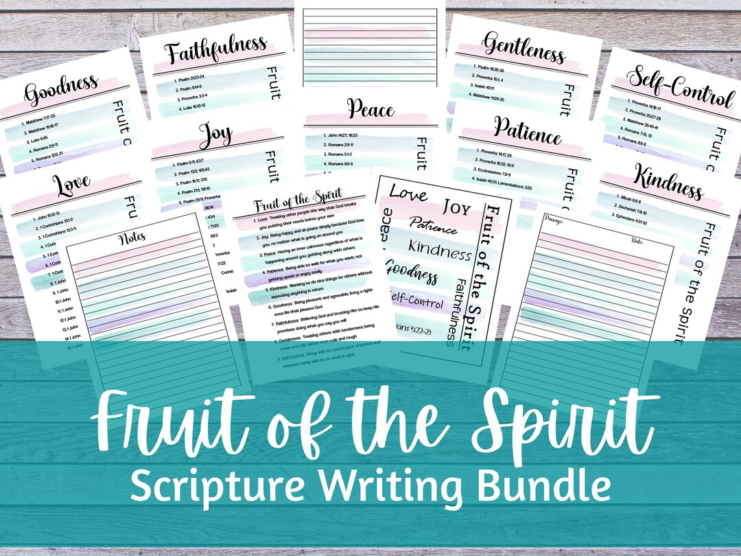 Fruit of the Spirit Scripture Writing/bible Study Bundle - Etsy