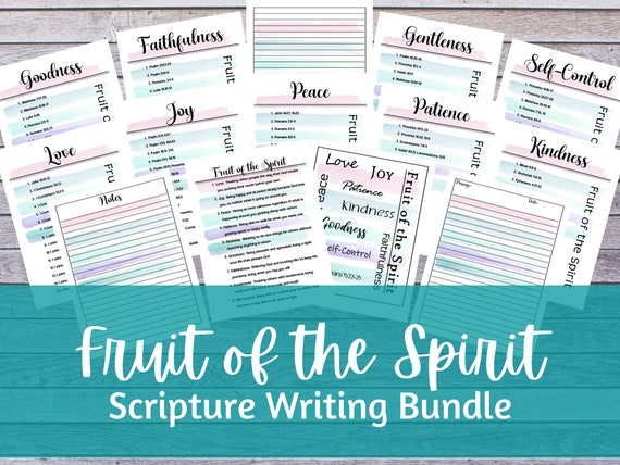 Fruit of the Spirit Scripture Writing/bible Study Bundle - Etsy