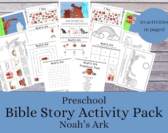 Noah's Ark and the Flood 10 X Activity Worksheet Pack | Genesis 6-9 ...