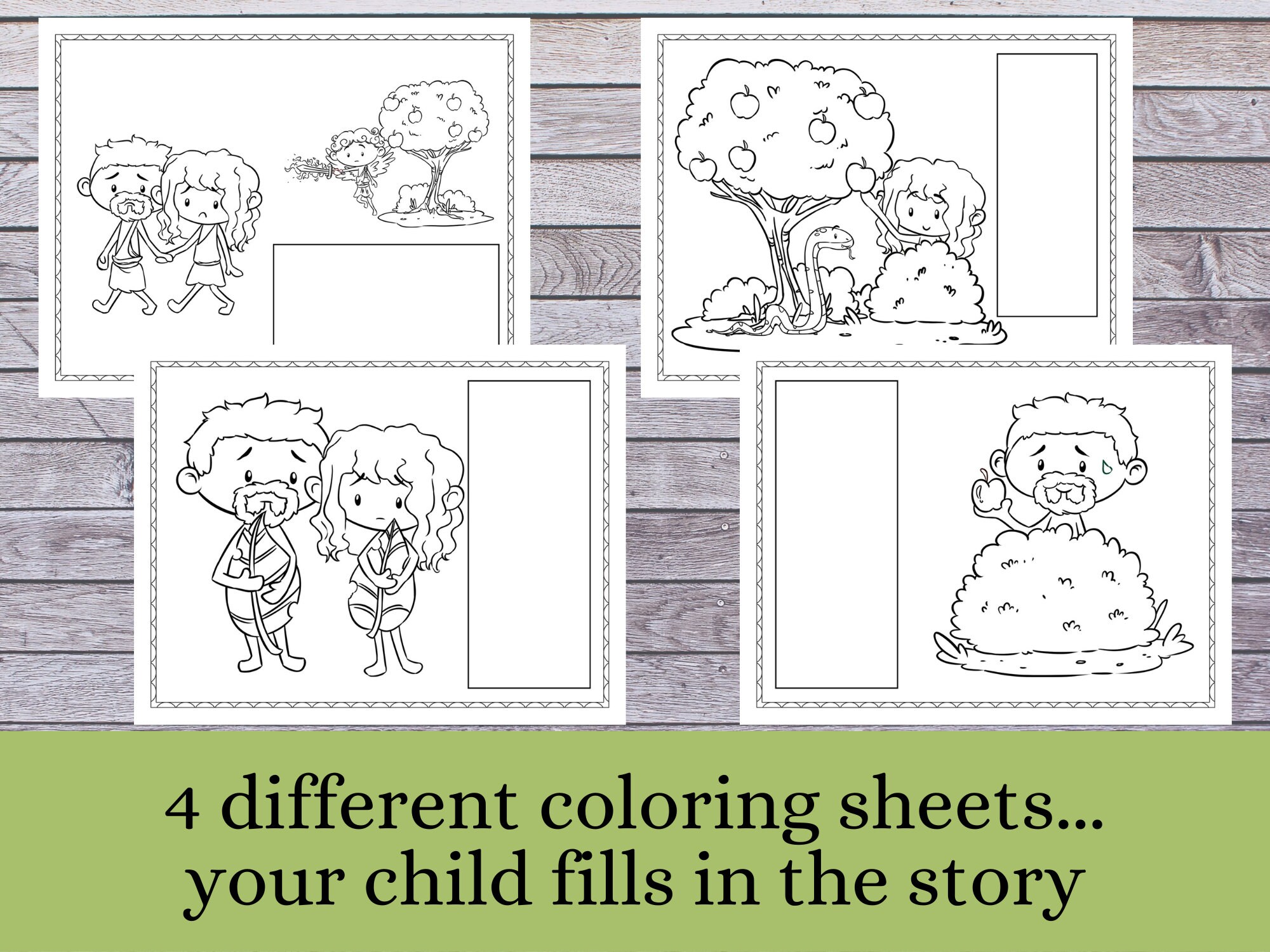 Elementary Bible Story Activity Pack Worksheets - Adam and Eve - Etsy