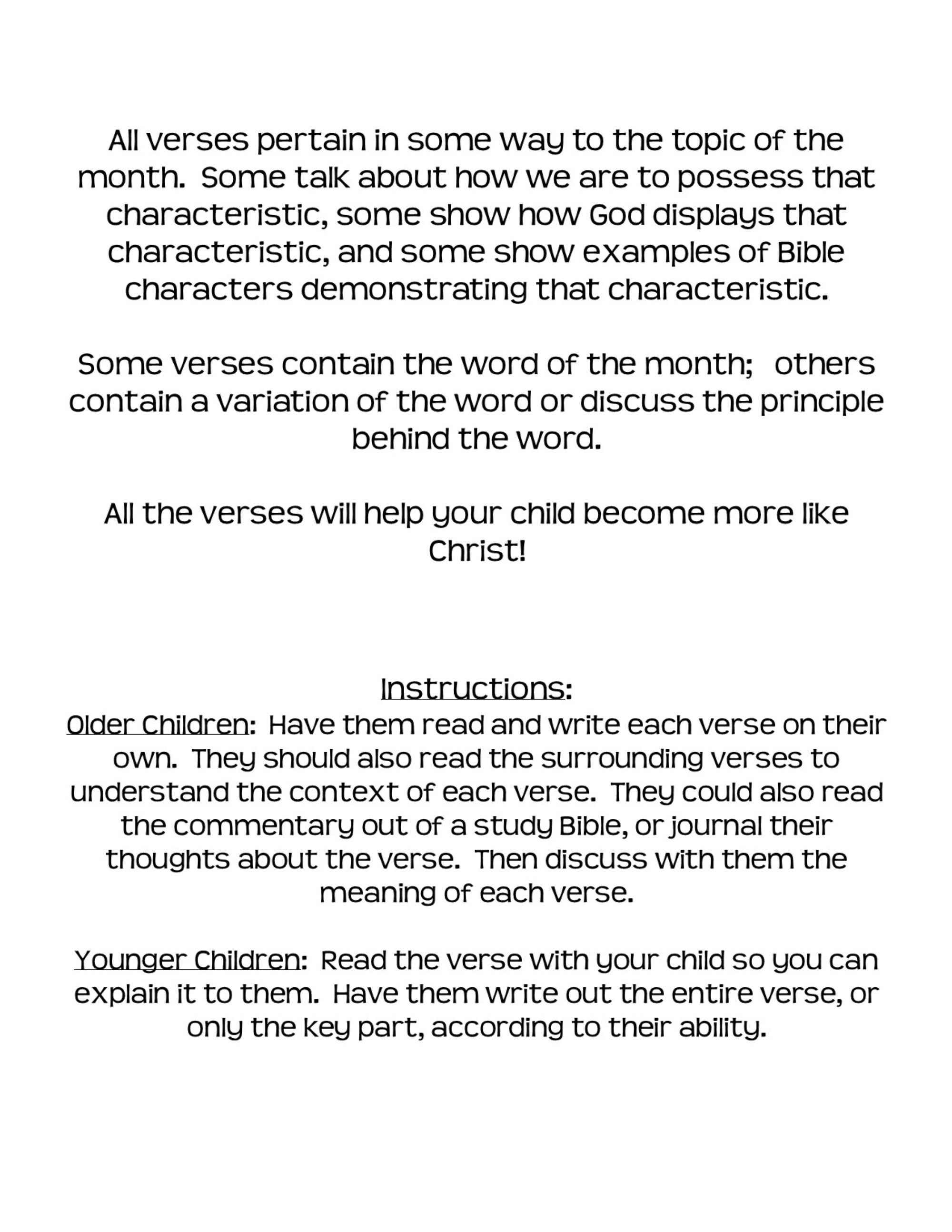 Kids Bible Reading/writing Plans-growing Christian Character - Etsy