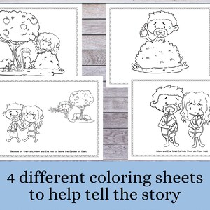 Preschool Bible Story Activity Pack Worksheets - Adam and Eve - Etsy
