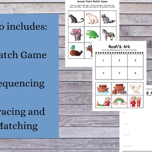 Preschool Bible Story Activity Pack Worksheets - Noah's Ark - Etsy