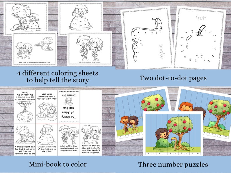 Bible Story Activity Pack Bundle - Adam and Eve - Etsy