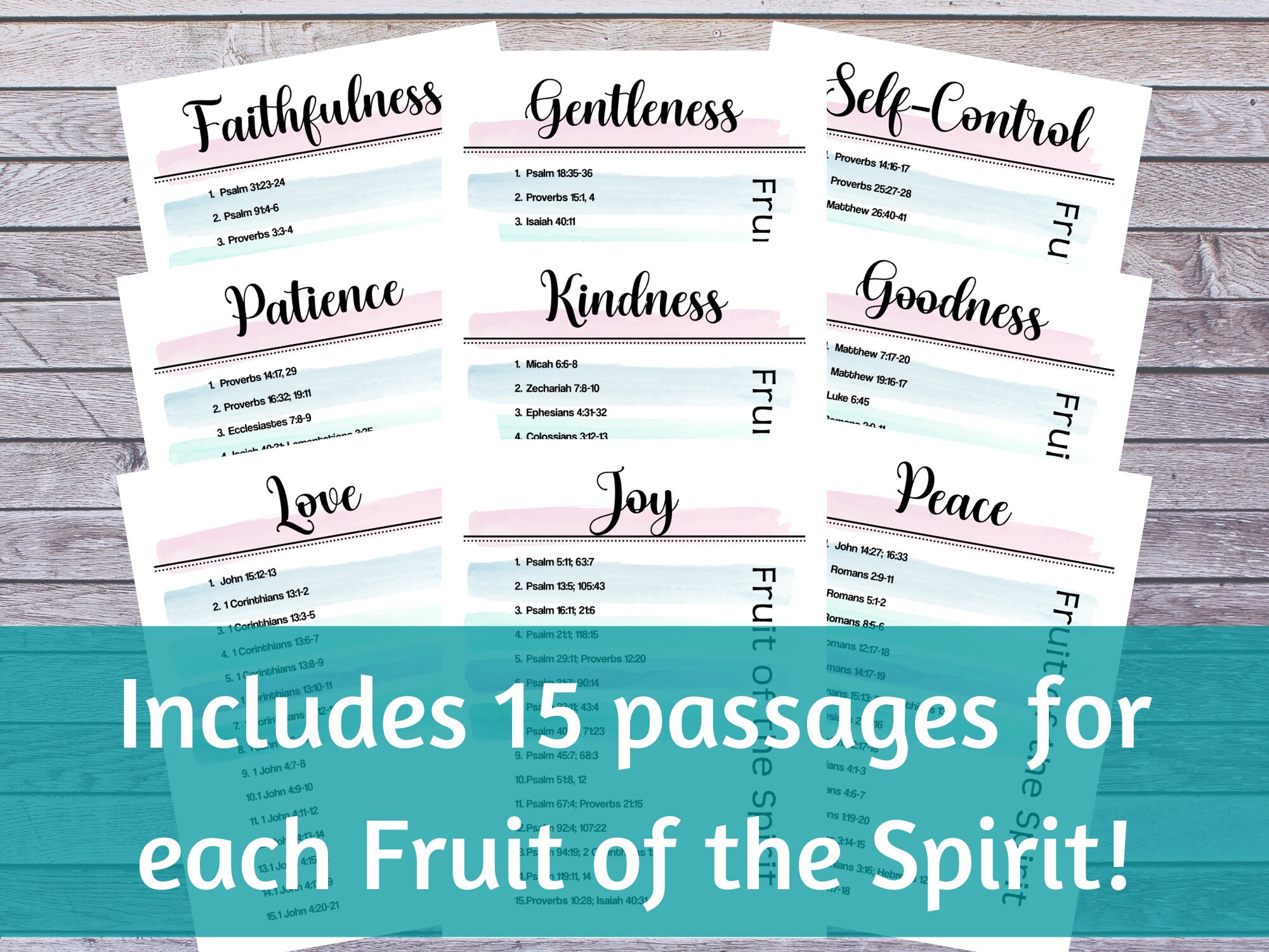Fruit of the Spirit Scripture Writing/bible Study Bundle - Etsy