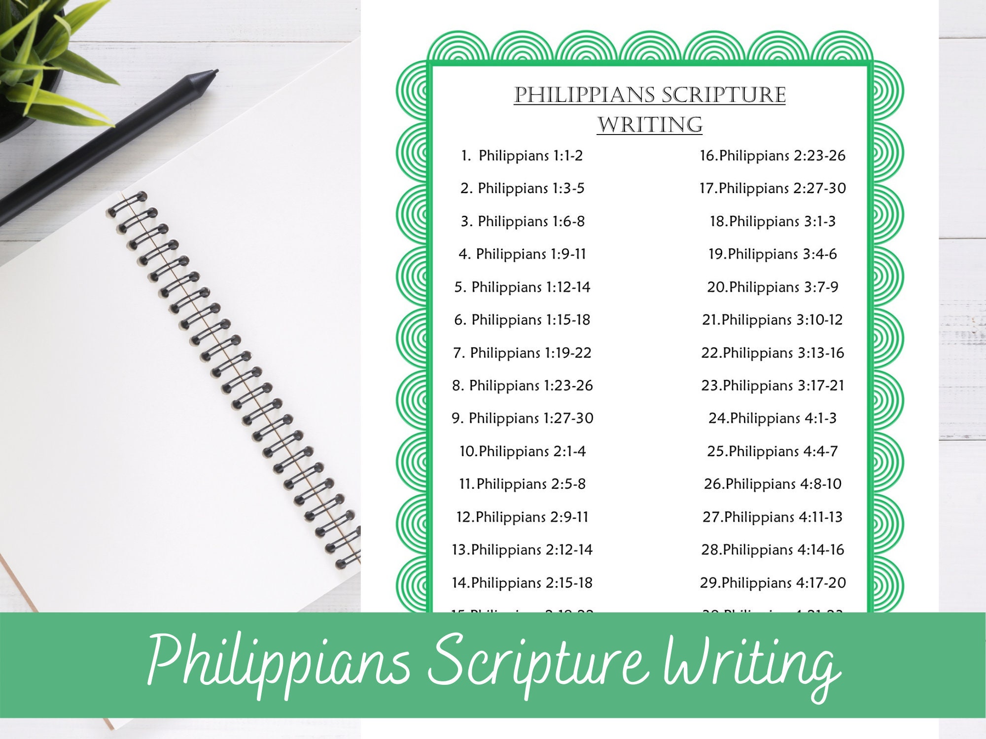 Philippians 30-day Scripture Writing/bible Reading Plan - Etsy