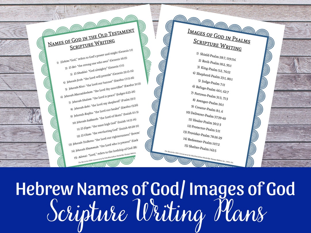 Names of God Scripture Writing/bible Study Plan - Etsy