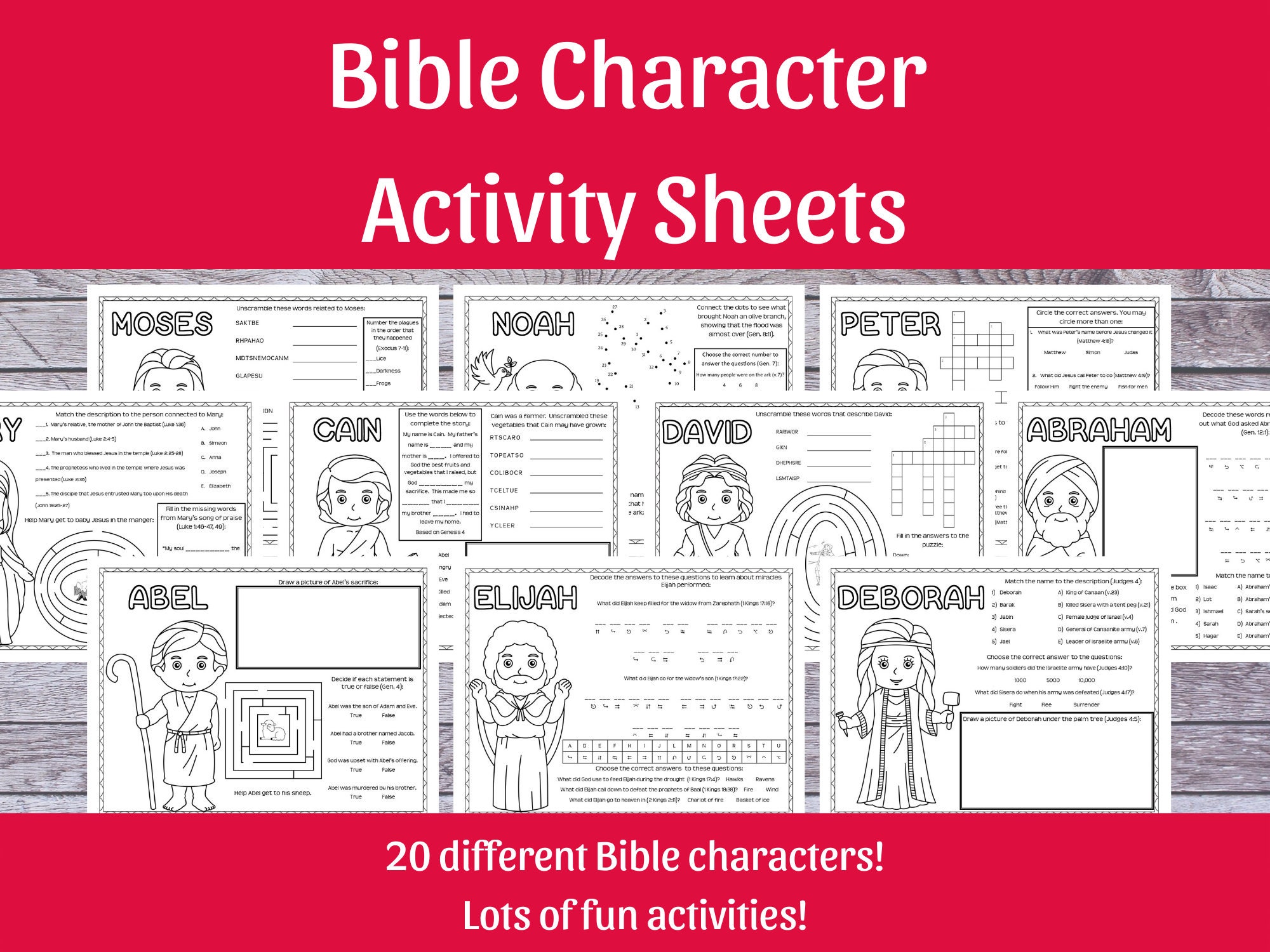 Bible Character Resource Bundle - Etsy