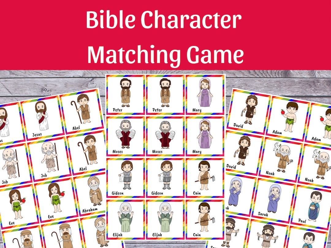 Bible Character Match Game - Etsy