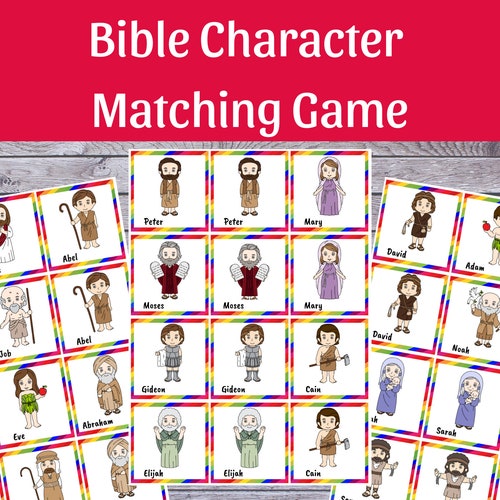 Bible Character Match Game - Etsy