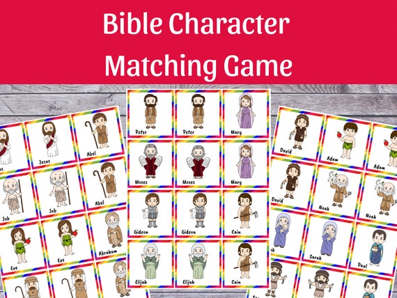 Bible Character Match Game - Etsy
