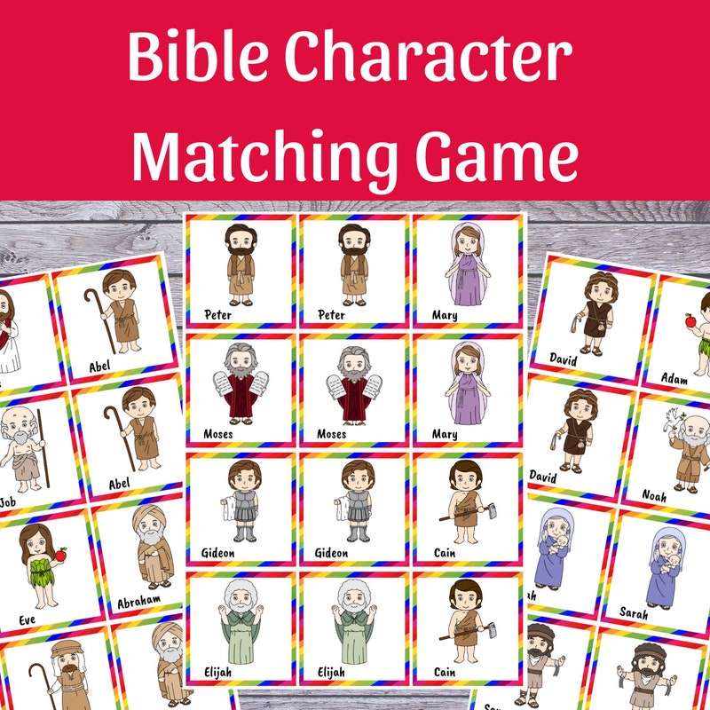 Bible Character Match Game - Etsy