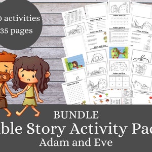 Bible Story Activity Pack Bundle - Adam and Eve - Etsy